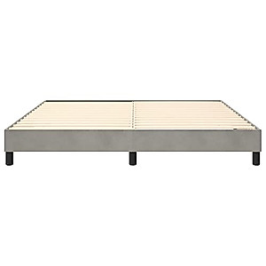 vidaXL Box Spring Bed Frame Home Indoor Bedroom Bed Accessory Wooden Upholstered Double Bed Base Furniture Light Gray 72"x83.9" California King Velvet