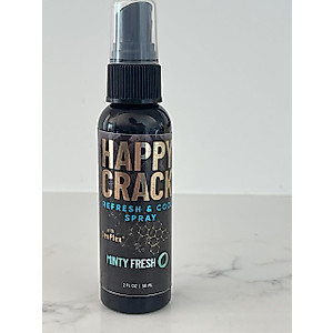 Derm Dude Happy Crack Refresh & Cool Butt Spray | With Soothing Witch Hazel | Formulated With All-Natural DeoPlex for Odor Control | Deodorant & Odor Eliminator Spray - Minty Fresh Scent, 2oz (1 pack)