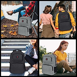 ZAZZY Backpack with Lock Carbon Fiber Backpack with Combination Lock Travel Backpack for Men & Women Black