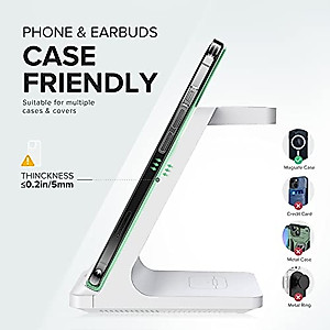 Wireless Charging Station, 3 in 1 Fast Wireless Charger Stand for Multiple Devices Apple Watch Ultra Series 8 7 6 SE 5 4 3 2, iPhone 14 13 12 11 Pro Max/14 Plus/Mini/X/XS/XS Max/XR/SE, Airpods Pro 2 3