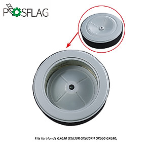 POSFLAG GX630 Air Cleaner Combo Replaces Honda 17210-Z6L-010, 17218-Z6L-000, 17210 Z6L 010, 17218 Z6L 000 for Honda GX630R, GX660R, GX690R, GX630, GX660, GX690, GX630RH, EB10000 Engines