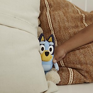 Bluey Hide & Seek Game, Hide The Figure and Press her Nose to Start The Built-in Timer, Talks and Giggles to Help Kids find her, When Found, Kids can Dance to Theme Song