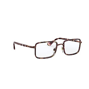 Persol PO2473V Rectangular Prescription Eyewear Frames, Brown/Striped Bordeaux/Demo Lens, 49 mm