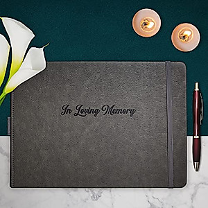 Skyline Funeral Guest Book for Memorial & Funeral Services – in Loving Memory Guest Sign in Book for Funerals – 738 Guest Entries with Name & Address, 129 Pages, Hardcover, 10x7″ (Grey)