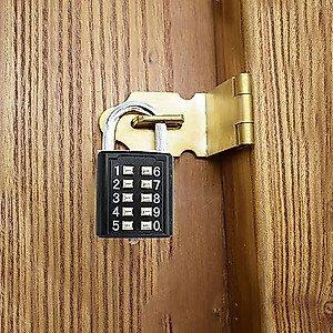 zeng Padlock - Digits Combination Lock,Button Combination Security Padlock Digital Lock, for Gym or Sports Locker, case, Toolbox, Fence, hasp Cabinet (Black)