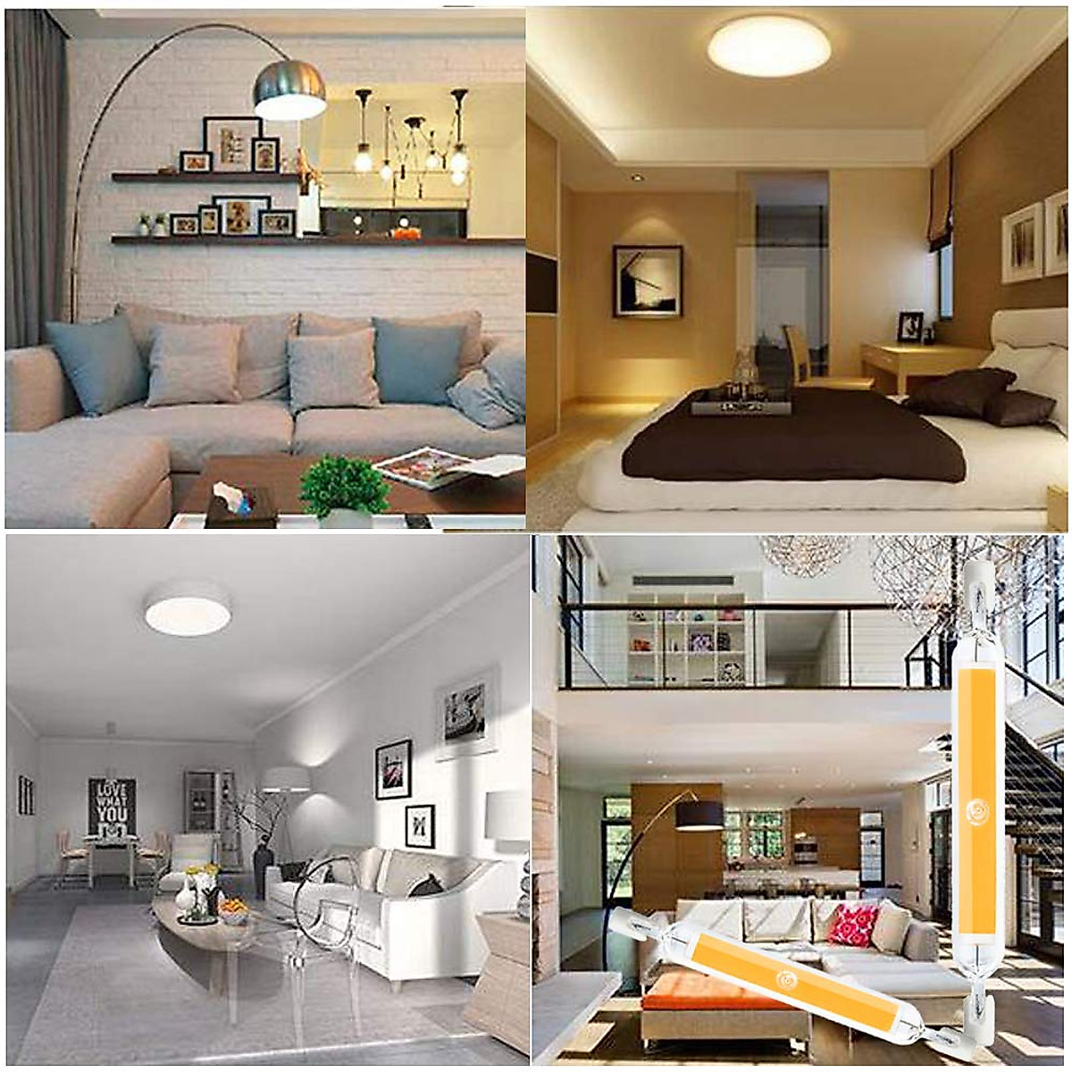 Lustaled 118MM R7S COB LED Bulbs, 9W J Type 118MM Double Ended LED Lights 120V T3 R7S Base 100W Halogen Floodlight Replacement for Garage Speciality Lighting Floor Lamps (Daylight 6000K, 2-Pack)