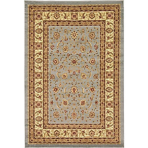 Rugs.com Aditi Collection Rug – 6' x 9' Light Blue Low Rug Perfect for Living Rooms, Large Dining Rooms, Open Floorplans