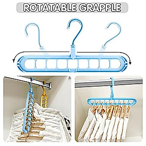 BESTBEL Closet Organizer and Storage, 6 Pack College Dorm Room Essentials, Bedroom Closet Storage Hangers, Magic Closer Organizer for Space Saving, Clothes Hangers with 9 Slots for Wardrobe