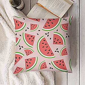 DMIPIRLS Outdoor Pillow Cases for Sofa Soft Set of 1 Pillowcases,Stylish Pink Watermelon White 26x26 Inches