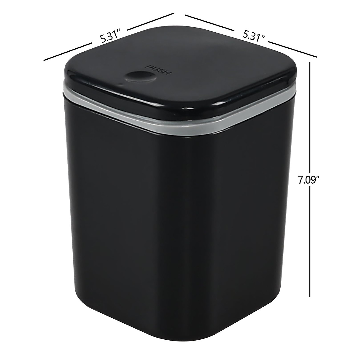 Yesdate Mini Trash Can, Small Trash Can, 0.5 Gallon Mini Wastebasket Container Bin for Desk, Countertop- Black