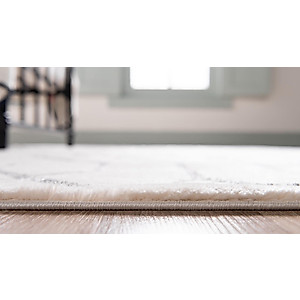 Unique Loom Glam Collection Area Rug - Trellis (3' 3" x 5' 3" Rectangle, White Silver/ Silver)