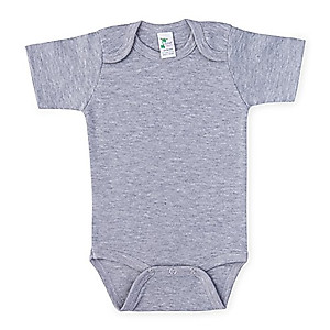 Laughing Giraffe Baby Blank Short Sleeve Unisex Onesie Bodysuit (3-6 Months, Heather Gray)