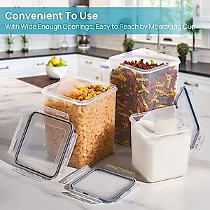 Vtopmart 10 PCS Flour and Sugar Storage Container, Large Airtight Food Storage Containers with Lids for Kitchen, Pantry Organization and Storage, BPA Free, Black