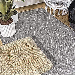 JONATHAN Y SMB114A-3 Madaba Moroccan Trellis Indoor Outdoor Area Rug Bohemian Coastal Easy Cleaning Bedroom Kitchen Backyard Patio Non Shedding, 3 X 5, Black/Cream, Gray/Cream