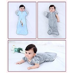 Bycc Bynn 2 Pack Sleeping Blanket Sack with High Sleeve,Transitions to Arms-Free Wearable Sleeping Bag for Baby pacify