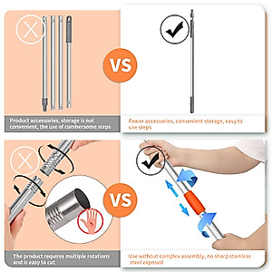 Dust Mop, Wall Cleaner Mop, with Hight Adjustable Handle and 1 Washable Mops Pad, Wet & Dry Floor Cleaning Mop for Hardwood, Tiles, Laminate, Vinyl - Dust Broom (Grey)