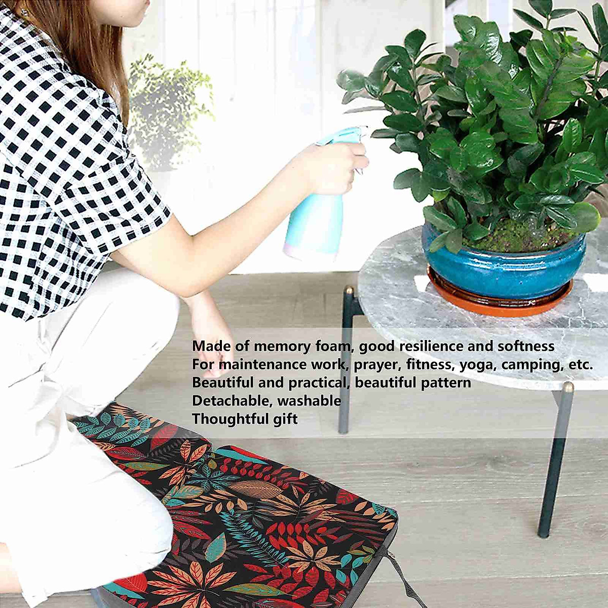 BORDSTRACT Knee Pad Extra Thick, Memory Foam Extra Thick Kneeling Cushion Pad, Removable Washable, Garden Kneeler for Gardening, for Maintenance Work, Prayer, Fitness, Yoga