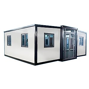 Generic 20Ft Pre Fabricated Expandable Container House | 2 Bedroom Set | Kitchen | Bathroom with a washbasin, Mirror | Luxury Tiny Villa | Portable Home |, White
