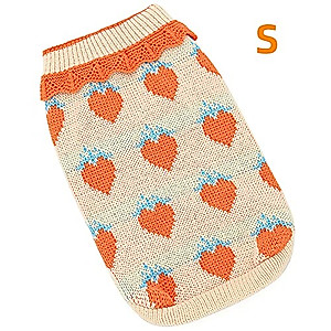 apott Cat Sweater Pet Knitted Dress Winter Warm Clothes for British Shorthair Burmese Cornish Rex Scottish Fold Siamese Orange - S