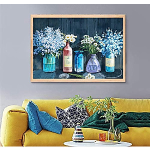 SOTYIOO Diamond Painting Kits for Adults. Flowers Diamond Art Full Drill Round Gem Art 5D Diamond Dots Suitable Home Wall Decor 12x16inch