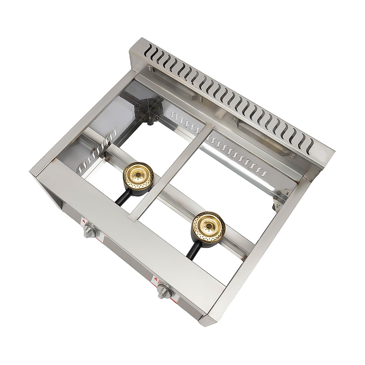 Propane LPG Gas Deep Fryer 2 Burners Commercial Countertop Deep Gas Fryer Natural Gas Food Warmer Stainless Steel 6L ×2 for French Fries Restaurant Home Kitchen, without Baskets (US Stock)