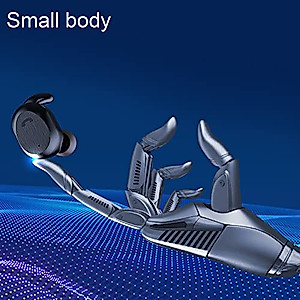 True Wireless Business Bluetooth5.0 Earbuds,Mini in-Ear Noise Canceling Monaural Premium Fidelity Sound Headphones Fast Pair Earphone Sports Headset for Office, White