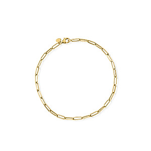 RS Pure by Ross-Simons Italian 14kt Yellow Gold Paper Clip Link Anklet. 9 inches