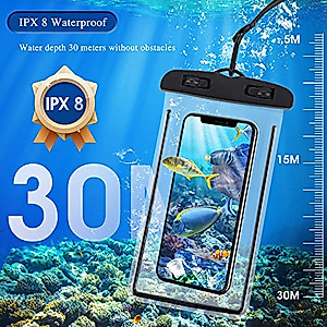 Molain Waterproof Case, 2Pack Universal Waterproof Phone Pouch Bag, Waterproof Cell Phone Dry Bag Compatible, Phone Pouch for Outdoor Water Sports, Boating, Hiking, Kayaking, Fishing Black