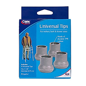 Carex Walker and Bath Bench Tips, 0.32 Pound, 1.12 Inch, 4 Count (Pack of 1)