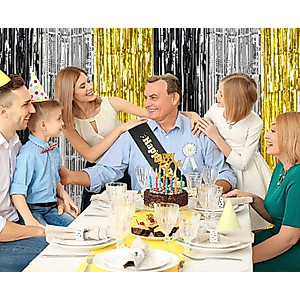 White and Gold 50th Birthday Party Accessories Tin Badge, Happy 50th Birthday Badge, Men's and Women's Birthday Party Supplies