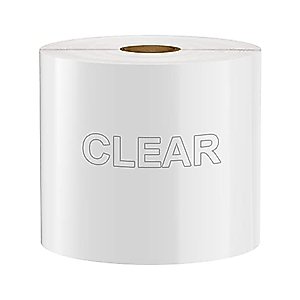 Premium Vinyl Label Tape for DuraLabel, LabelTac, VnM SignMaker, SafetyPro, Viscom and Others, Clear, 4" x 150'