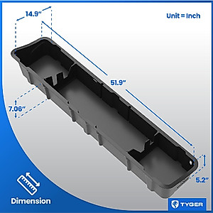 Tyger Auto Rear Underseat Storage Box TG-CB5F2228 Compatible with 2015-2024 Ford F-150; 2017-2023 F-250/F-350/F-450/F-550 Super Duty | Crew Cab | Black Organizer