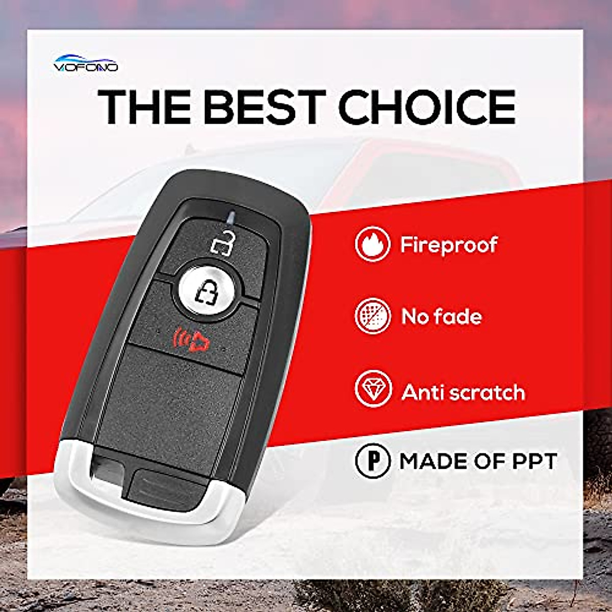 VOFONO Fits for Keyless Entry Remote Control Replacement Key Proximity Fob Ford Ecosport 2018-2020/Edge 2017-2020/Explorer 2018-2020/ Fusion 2017-2018/Ranger 2019-2020/F-150 F-250 F-350 F-450 F-550