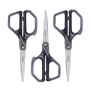 LIVINGO Scissors All Purpose for Office - 3 Pack 8 Inch Sharp Stainless Steel Heavy Duty Fabric Paper Cutting Shears for Crafts, Sewing School Home Use