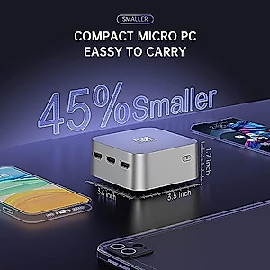 ACEMAGICIAN Mini Micro PC Windows 11Pro, Intel 11th Gen 4 Cores N5095 (up to 2.9GHz), Small Portable Compact Desktop Computer 8GB RAM 256GB SSD Support 4K UHD,Dual Gigabit Ethernet,3 HDMI,Dual WiFi,BT