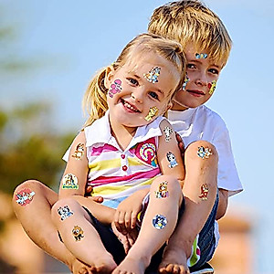 9 Sheets (189PC ) Blue-y Temporary Tattoos Stickers,Blue-y Birthday Themed Party Supplies Decoration Favors, Cartoon Tattoos Sticker Gift for Kids Boys Girls Home Activity Class Prizes Carnival Christmas Rewards