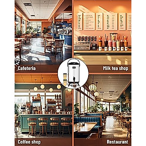 WantJoin Insulated Beverage Dispenser-75 Cup Hot&Cold water Urn for Catering-Stainless Steel Premium 12 L/3.2 Gallon Hot Drink Dispenser with Spigot for Coffee & Hot tea,Cold Milk,Water,Juice(Silver)