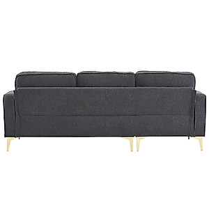 VINGLI 85.8" Convertible Sectional Sofa with Deep Seat,Modern L Shape Sectional Couches for Living Room,Sectional Sofas with Reversible Chaise (Boucle, Dark Grey)