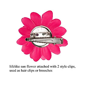 inSowni 25 Pack Beach Hawaiian Wedding Realistic Sunflower Daisy Flower Alligator Hair Clips Pins Barrettes Brooches Headpiece for Women Girls Brides