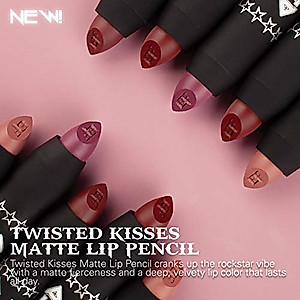 EDDIE FUNKHOUSER Twisted Kisses Matte Lip Crayon, Full Coverage Matte Lipstick (Kiss Me Twice)