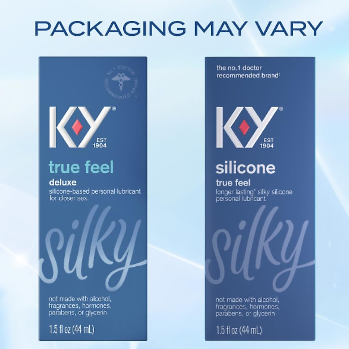 K-Y True Feel Lube, Personal Lubricant, Silicone-Based Formula, Safe to Use with Condoms, For Men, Women and Couples, 1.5 FL OZ (Pack of 2)