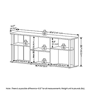 Furinno Classic Stand with Plastic Poles for TV up to 65-Inch, Amber Pine/Black