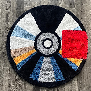 Luxape cd Rug - Hypebeast y2k Rug - Handmade Tufted Rug - Handmade & Premium- 28in (70cm) - Aesthetic Rug Decor - Preppy Room Decor - Designer Rugs Rug