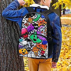 ZOCANIA Funny Backpack Hip Hop Backpack for Kids Girls Boys with Ipad Compartment and Front Pocket, Laptop Backpack Back To School