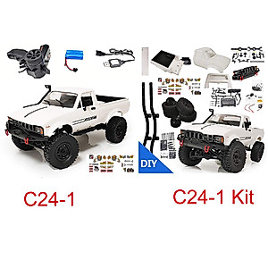 C24-1 RC Car Crawler 4WD Off-Road Truck with Bright Headlight, DIY Remote Control Children, Climbing Vehicle Speed Model Toys