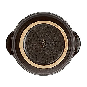 Crazy Korean Cooking Korean Stone Bowl (Dolsot), Sizzling Hot Pot for Bibimbap and Soup - Premium Ceramic (Medium with Lid)