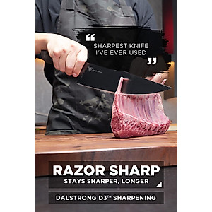 Dalstrong Chef Knife - 9.5 inch - Spartan Ghost Series - Premium American Forged S35VN Powdered Steel - Razor Sharp Kitchen Knife - Chef's Knife - Maple & Red Resin Handle - Sheath