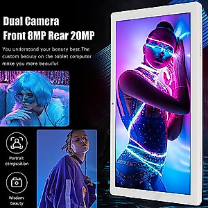 Haofy HD Tablet, 10.1 Inch HD Screen 8MP 20MP Camera Office Tablet Octa Core CPU for Family (#1)