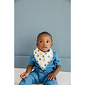 Copper Pearl Baby Bandana Bibs - 4 Pack Soft Cotton Baby Bibs for Drooling and Teething, Absorbent Drool Bibs for Baby Girl and Boy, Adjustable to Fit Newborns to Toddlers, Tons of Styles (Elmo)