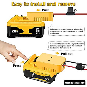 Power Wheels Adapter for Dewalt 20V Battery Adapter Power Wheels Battery Conversion Kit with Switch, Fuse & Wire Terminals, 12AWG Wire, Power Connector for DIY Ride On Truck, RC Car Toys and Robotics